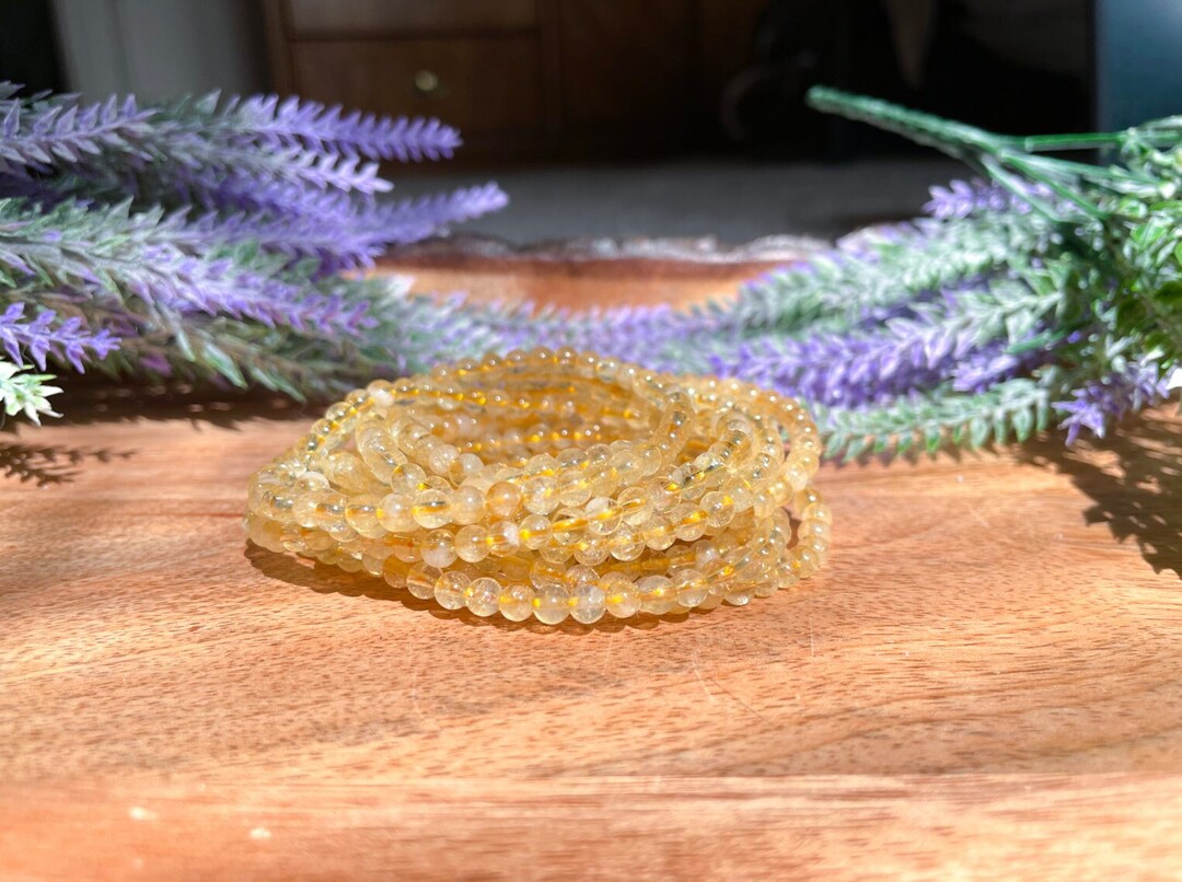 Citrine Crystal Bracelet - Citrine Bracelet - Yellow Crystals - 4mm ...