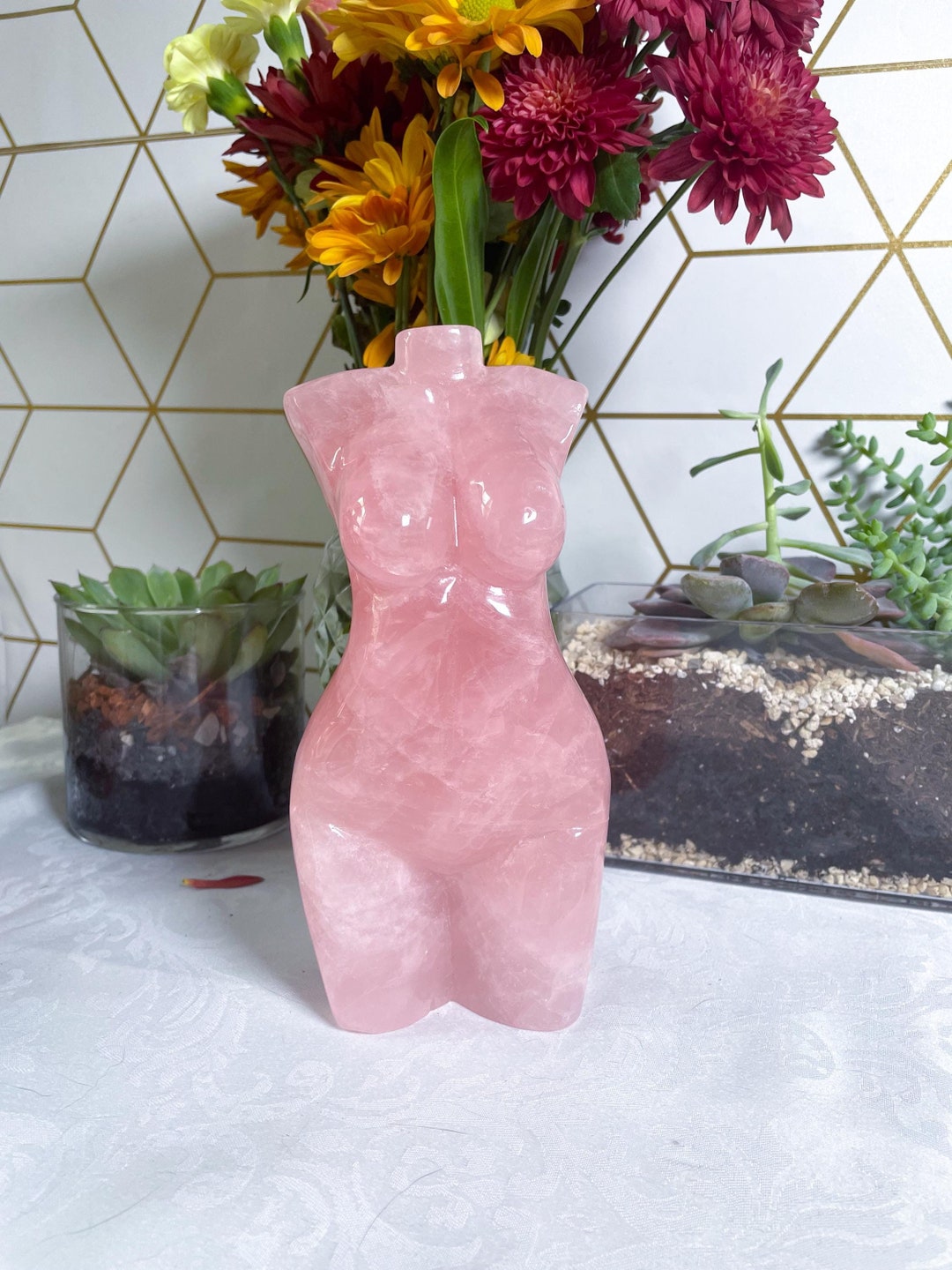 XL Rose Quartz Goddess Body Goddess Body Large Crystals SELF LOVE rose ...