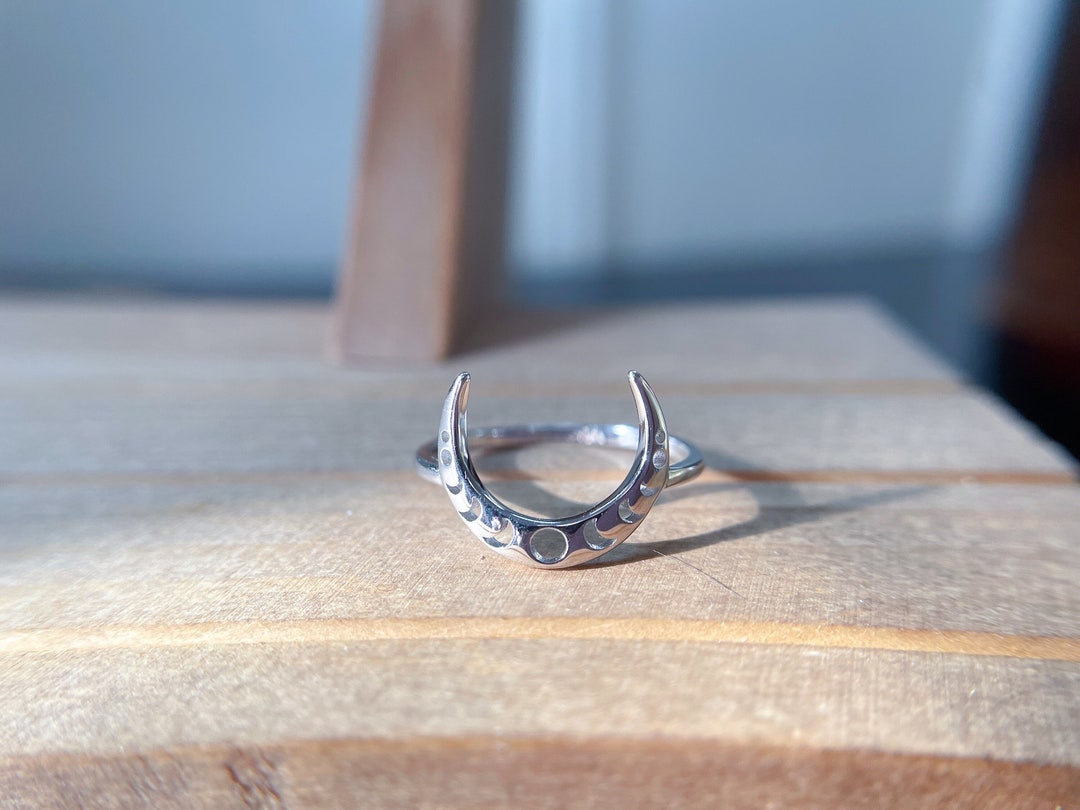 Phases of the Moon Ring - Silver Moon Ring - Crescent Moon Ring ...