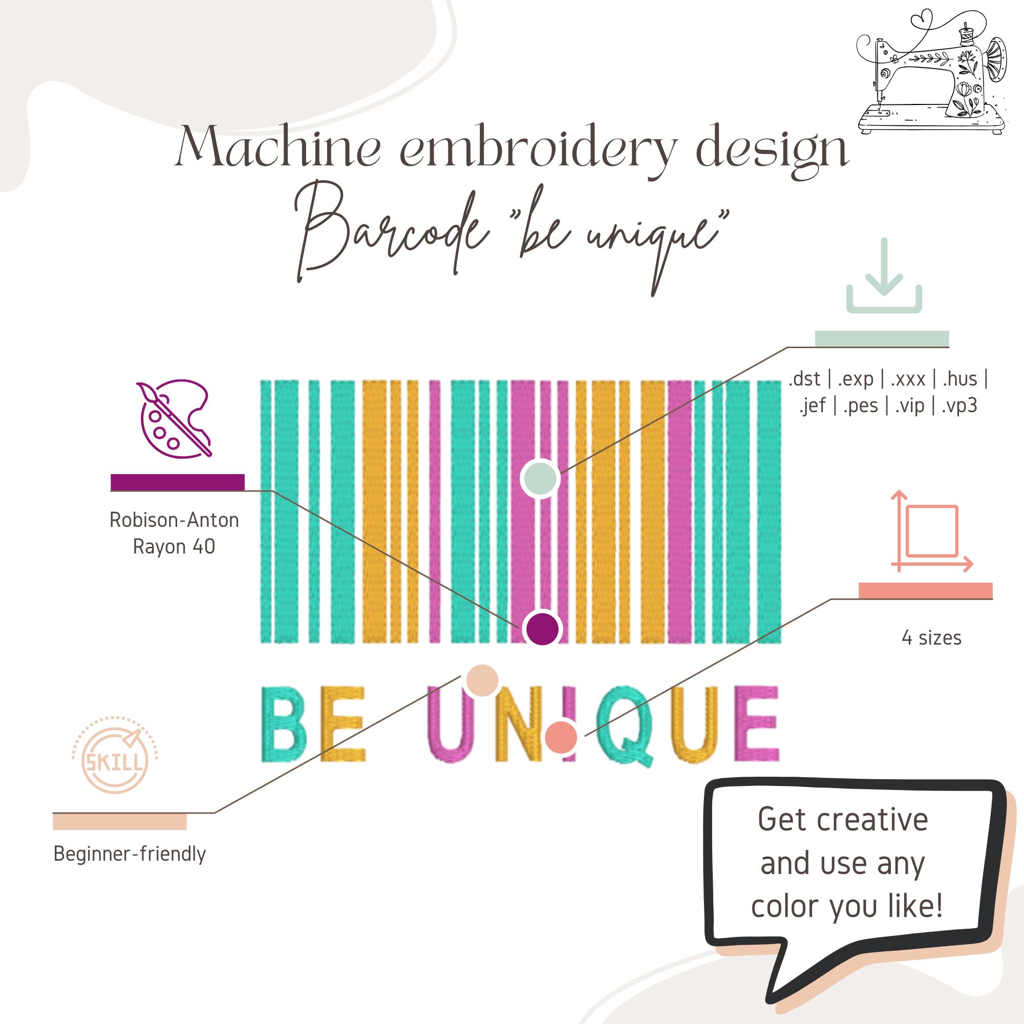 Machine Embroidery Design Lettering | Barcode Embroidery Design | BE ...
