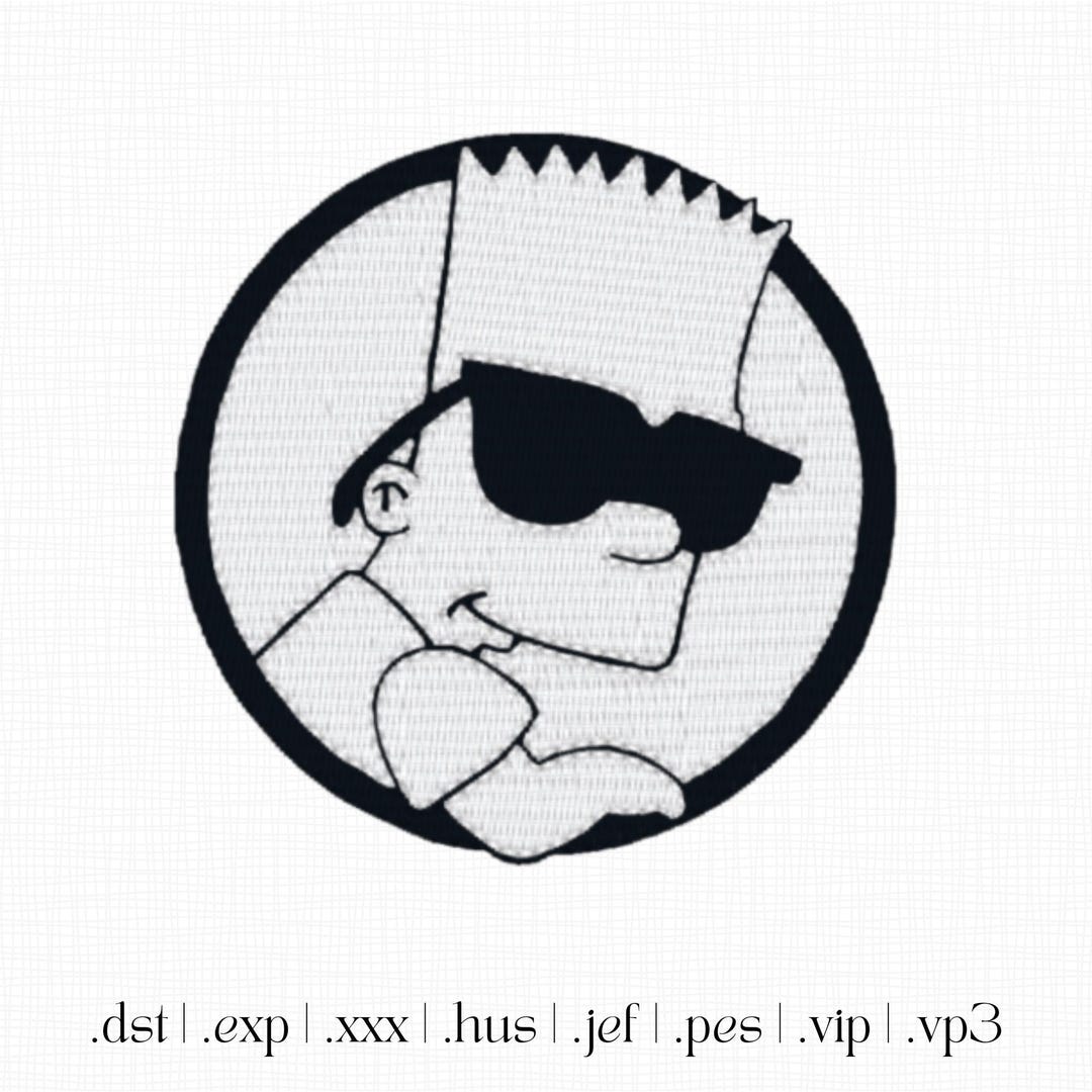 Machine Embroidery Design Comic "bart Simpson" - Comic Embroidery File ...