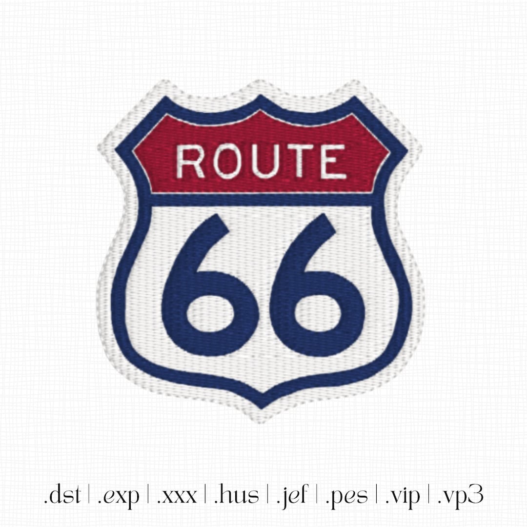 Machine Embroidery Design Sign ROUTE 66 - USA Embroidery File ...
