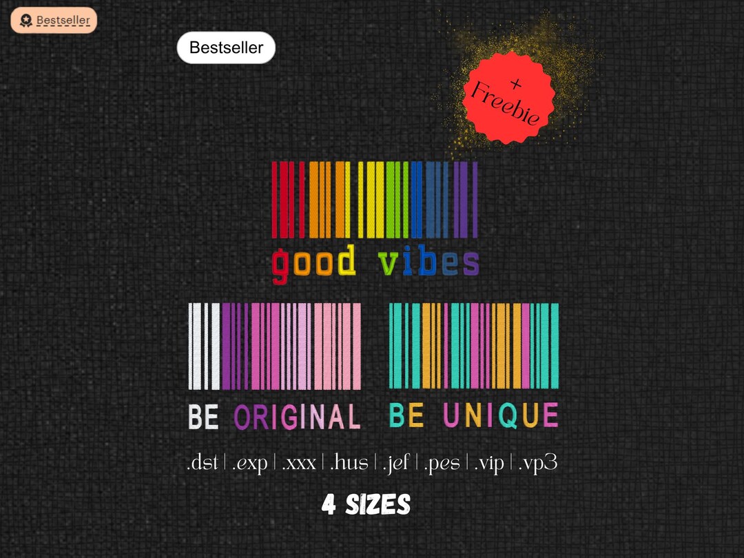Machine Embroidery Design Barcode Bundle - Lettering Set Embroidery ...