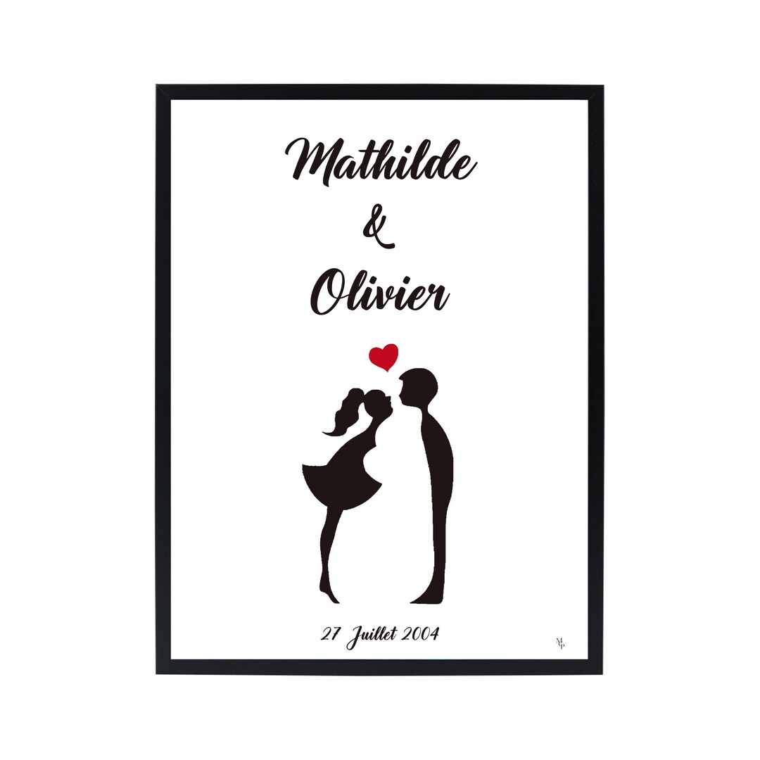 Personalized Couple Silhouette Poster / Couple Date Poster / Couple ...