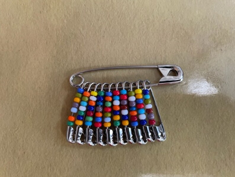30 Friendships Pins Matte Colors/seed Beads and Safety Pins, 80's ...