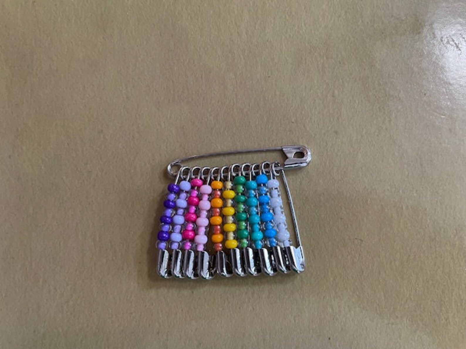 10 Friendship Pins (set 92) - Colorful, Seed Beads, Safety Pins, Great ...