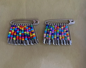 20 Friendship Pins (set 204) - Seed Beads/safety Pins - 80's, Gen X ...