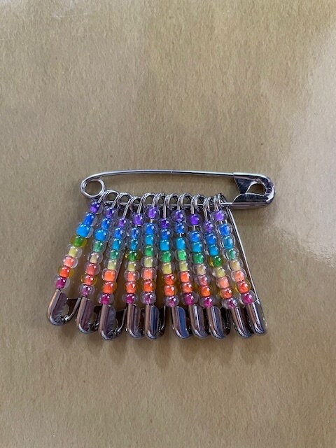 10 Friendship Pins set 201 Seed Beads/safety Pins 80's, Gen X, Retro ...