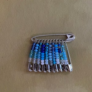 10 Friendship Pins set 83 Blue, Safety Pins, Seed Beads, 80s - Etsy