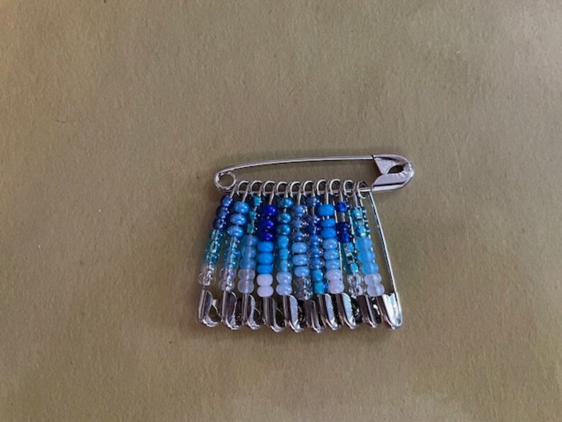 10 Friendship Pins set 83 Blue, Safety Pins, Seed Beads, 80s - Etsy