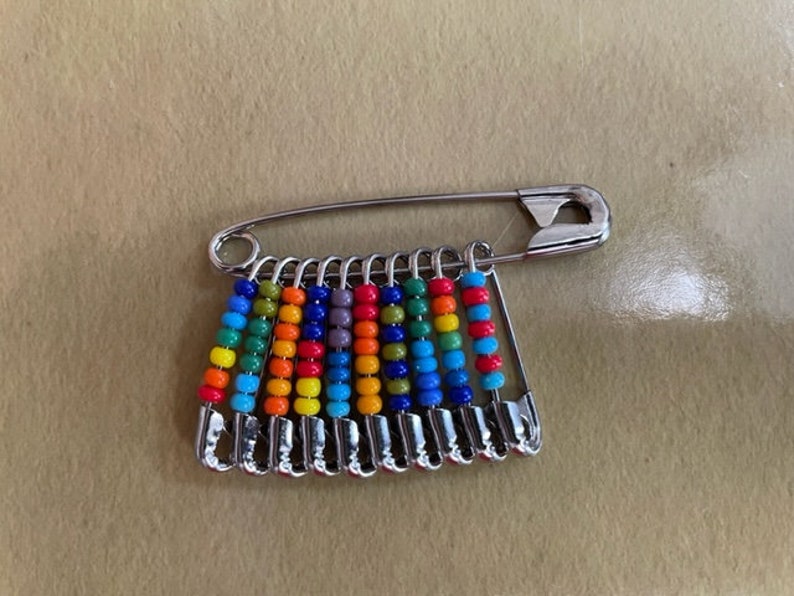 30 Friendships Pins Matte Colors/seed Beads and Safety Pins, 80's ...