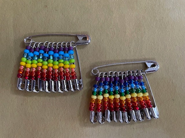 20 Friendship Pins set 140 Seed Beads/safety Pins 80's, Gen X, Retro ...