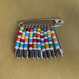 30 Large Friendship Pins Neon/colorful Seed Beads/safety Pins, Retro 80 ...