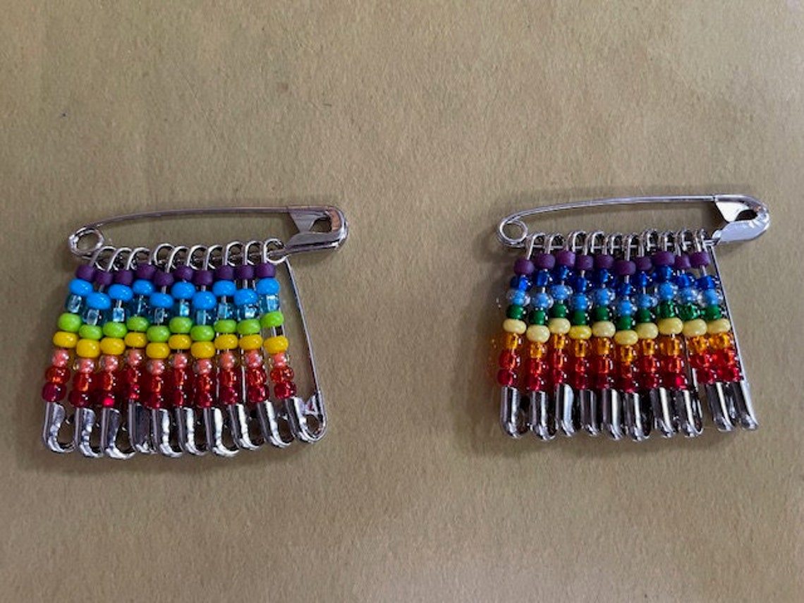 20 Friendship Pins set 140 Seed Beads/safety Pins 80's, Gen X, Retro ...