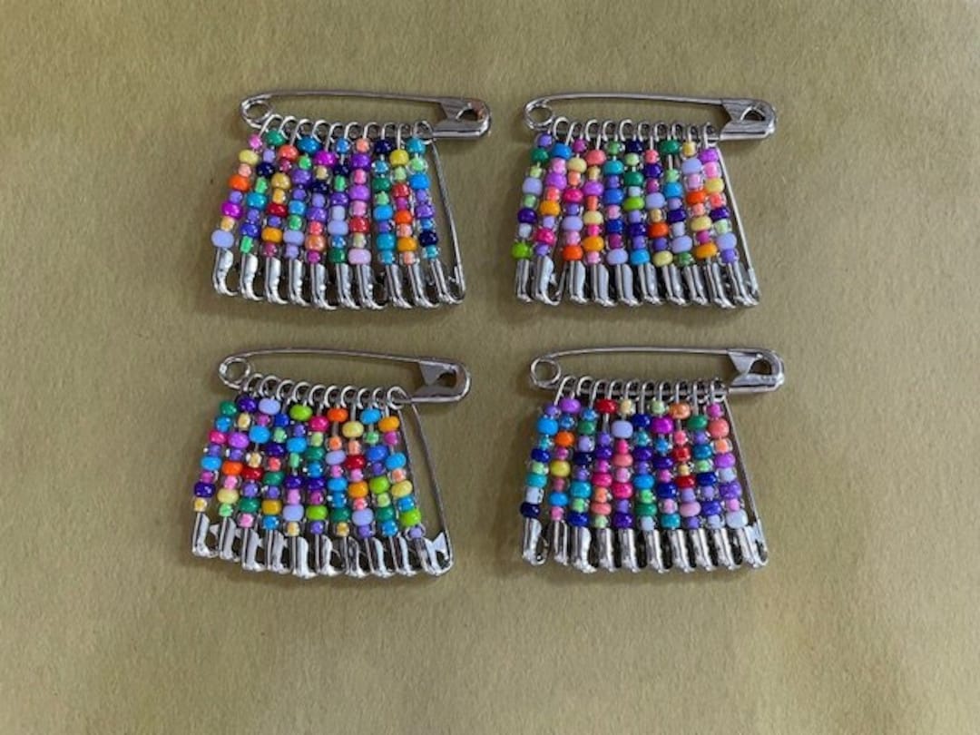 40 Friendship Pins Assorted Colors 1980s Seed Bead/safety Pins 80's ...