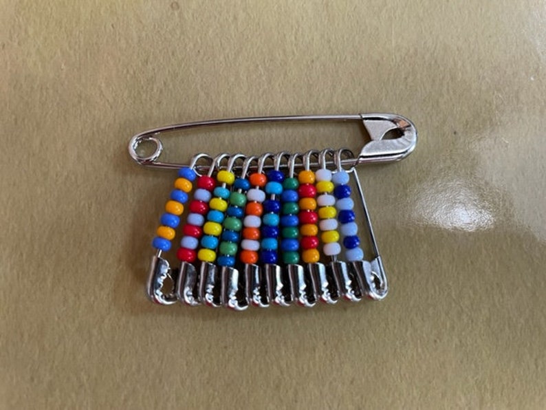 30 Friendships Pins Matte Colors/seed Beads and Safety Pins, 80's ...