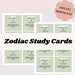 Printable Zodiac Sign Study Cards Downloadable Zodiac Cards | Etsy