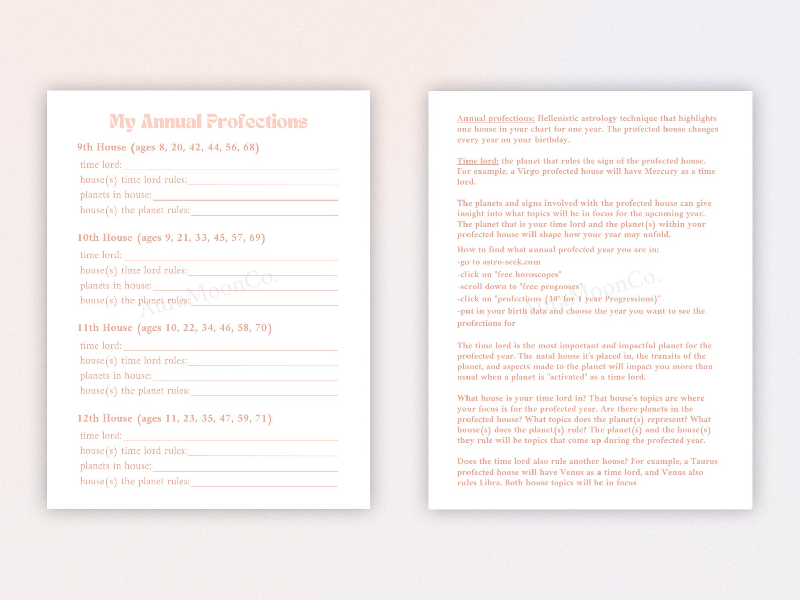 Printable Annual Profection Sheets | Annual Profections Technique ...