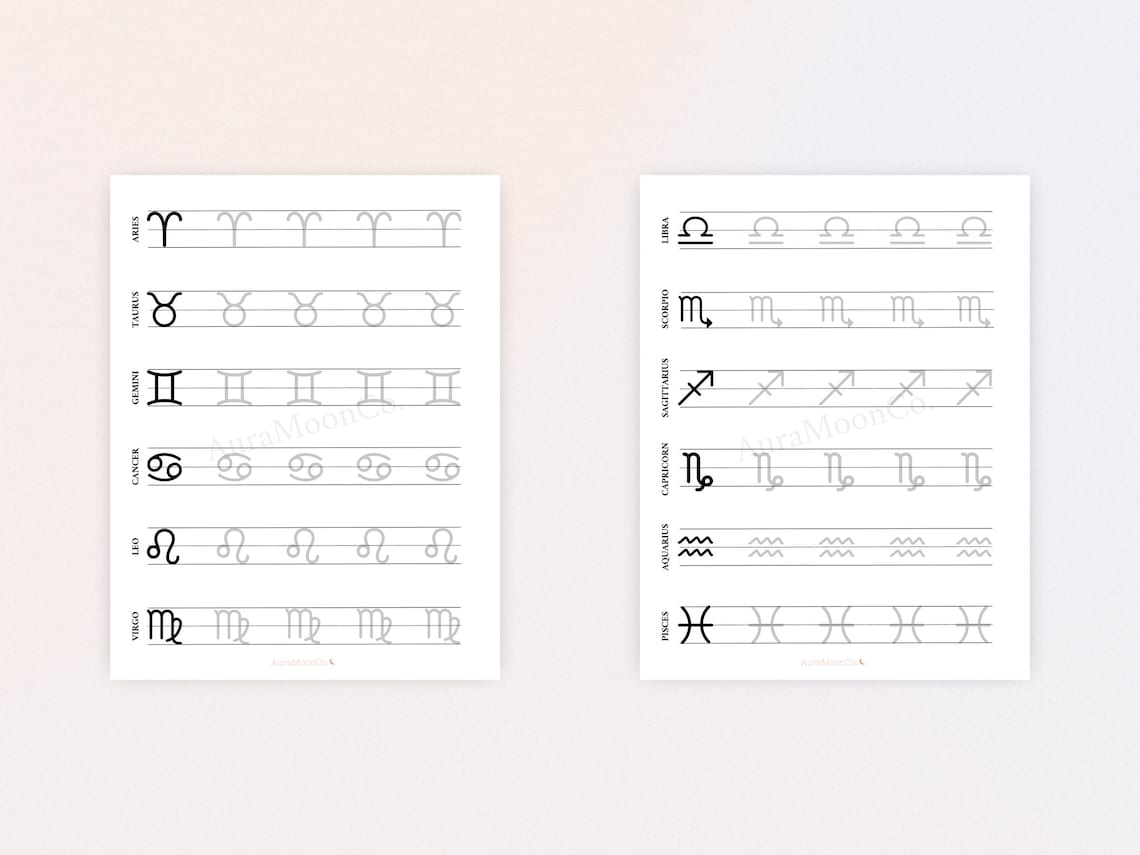Printable Traceable Astrology Sheets | Astrology Workbook | Astrology ...