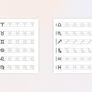Printable Traceable Astrology Sheets | Astrology Workbook | Astrology ...