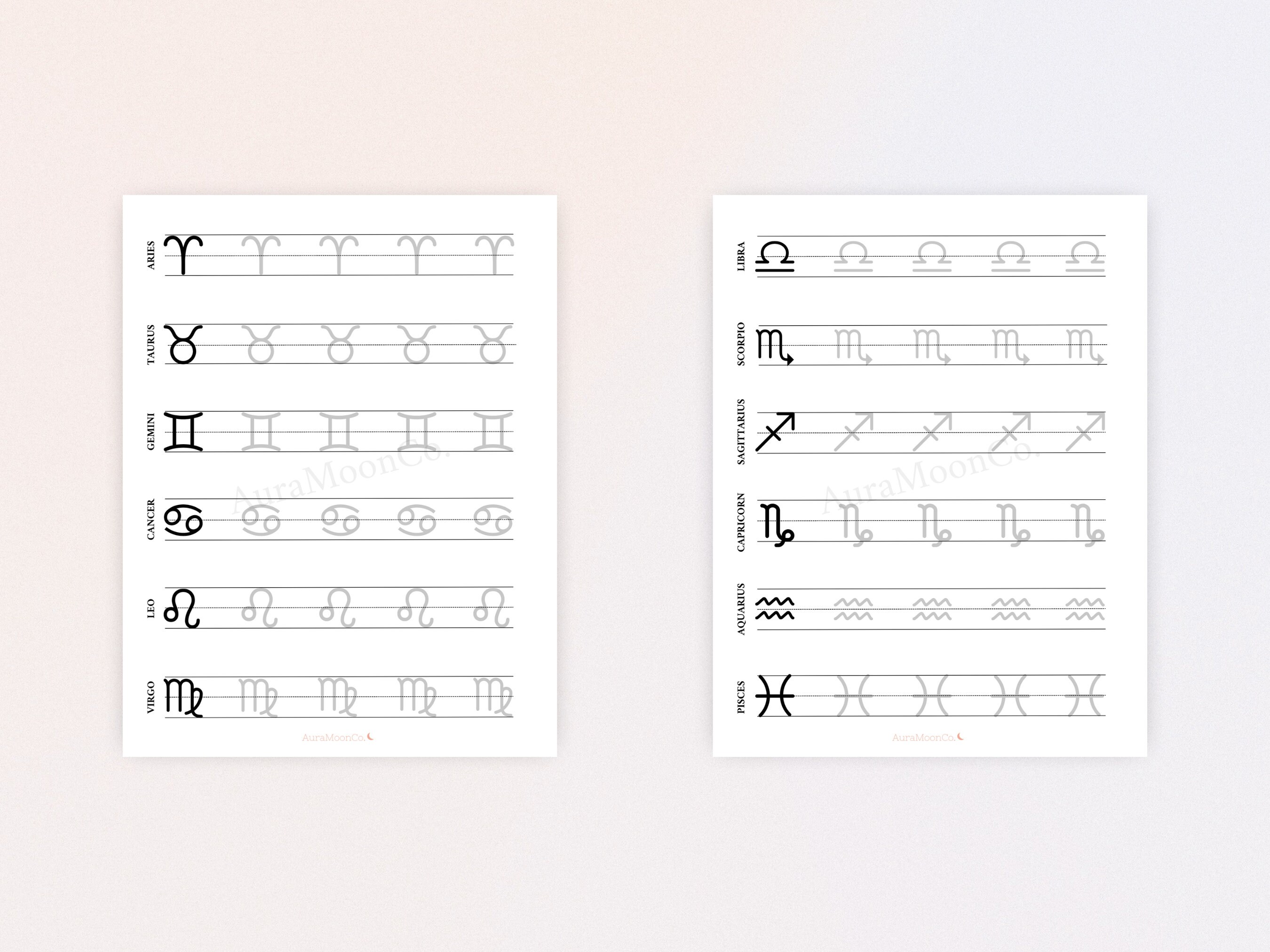 Printable Traceable Astrology Sheets | Astrology Workbook | Astrology ...
