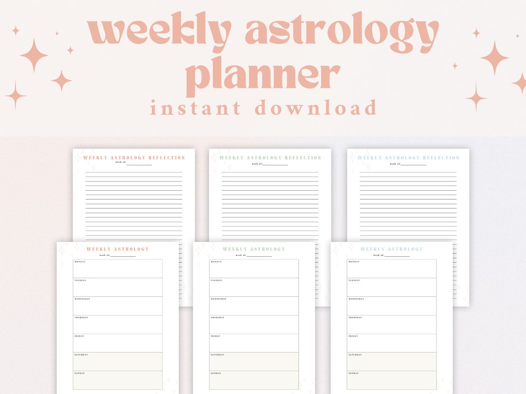 Printable Weekly Astrology Planner | Weekly Astrology Printable ...