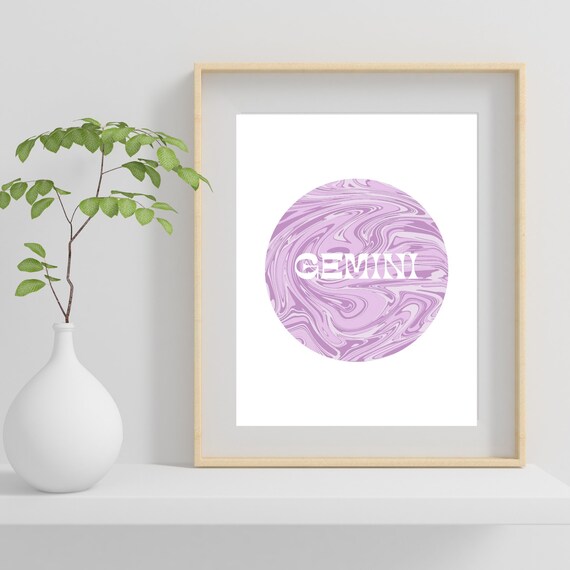 Printable Gemini Wall Art Gemini Zodiac Wall Art Gemini - Etsy
