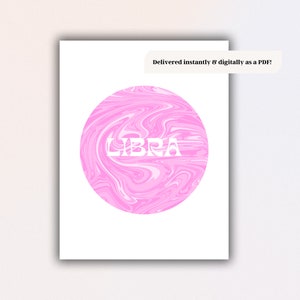 Printable Libra Wall Art | Libra Zodiac Wall Print | Libra Digital ...