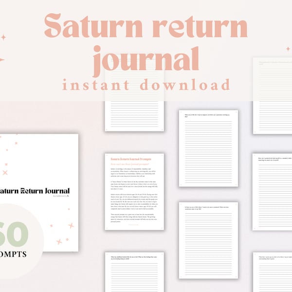 Printable Saturn Return Journal Astrology Journal Digital Saturn Return ...