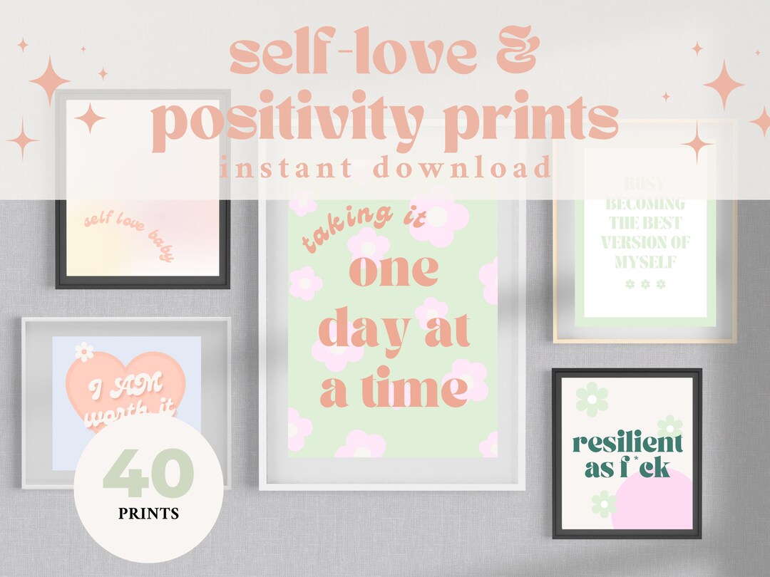 Printable Self-love Wall Prints | Digital Gallery Wall Set | Aesthetic ...