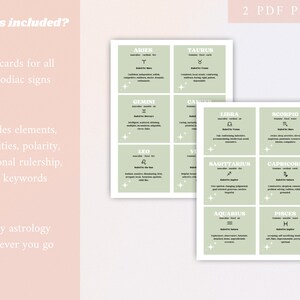 Printable Zodiac Sign Study Cards | Downloadable Zodiac Cards ...