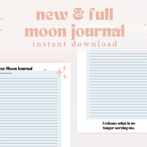 Printable New and Full Moon Journal | Moon Ritual | Downloadable ...
