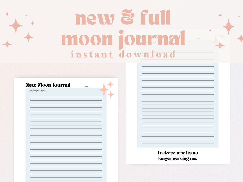 Printable New and Full Moon Journal | Moon Ritual | Downloadable ...