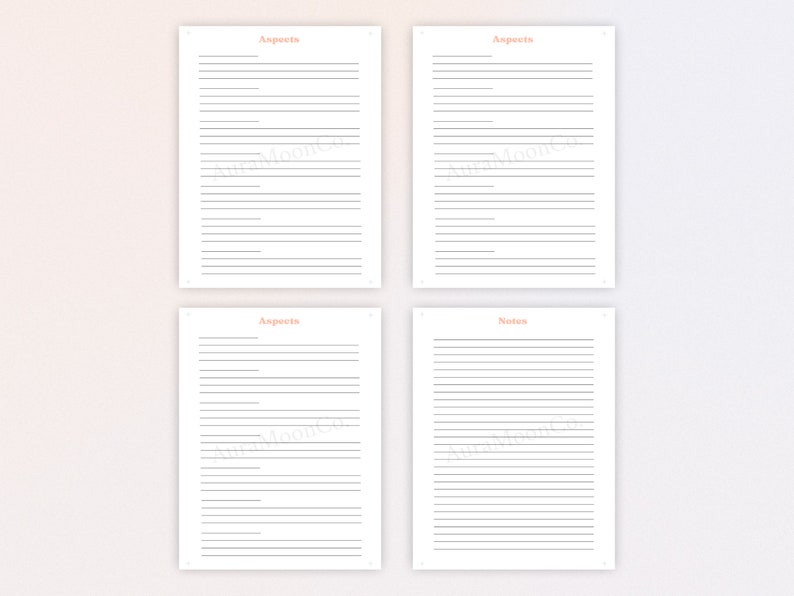 Printable Blank Birth Chart Template W/ Reflection Pages | Astrology ...