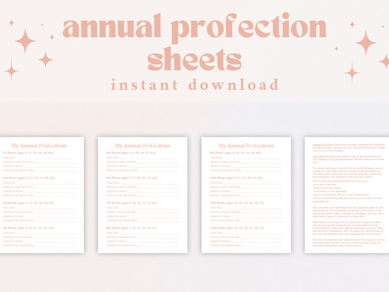 Printable Annual Profection Sheets | Annual Profections Technique ...