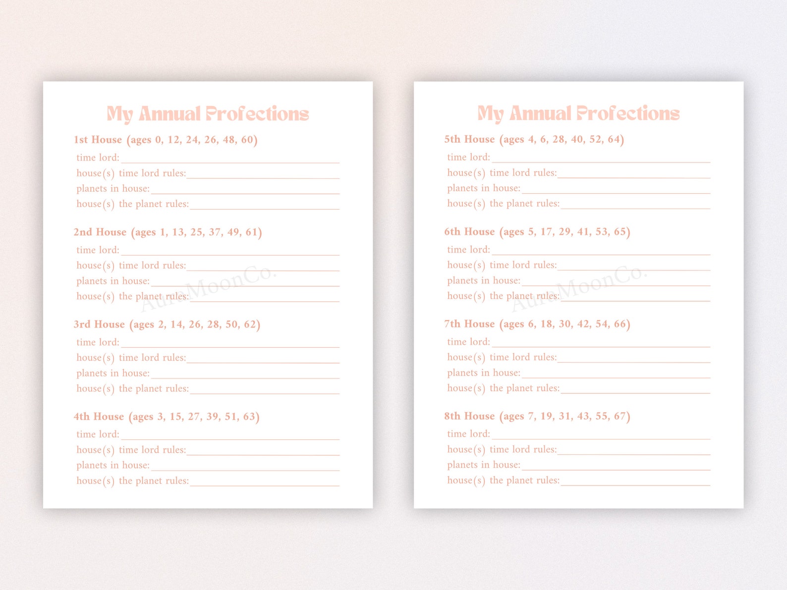 Printable Annual Profection Sheets | Annual Profections Technique ...