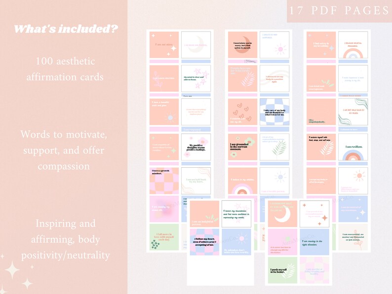 100 Printable Affirmation Cards | Affirmations Instant Download ...