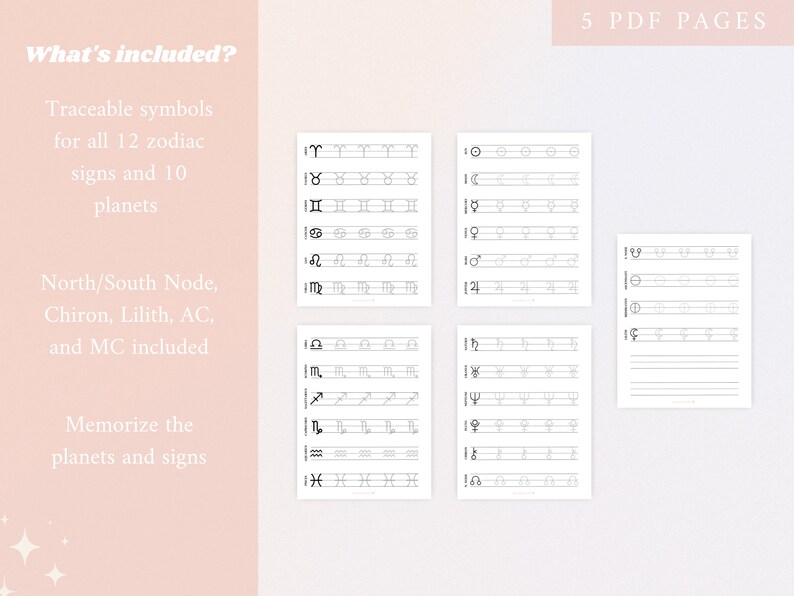 Printable Traceable Astrology Sheets | Astrology Workbook | Astrology ...