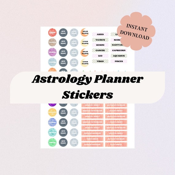Printable Astrology Sticker Sheet Astrology Sticker Pack | Etsy