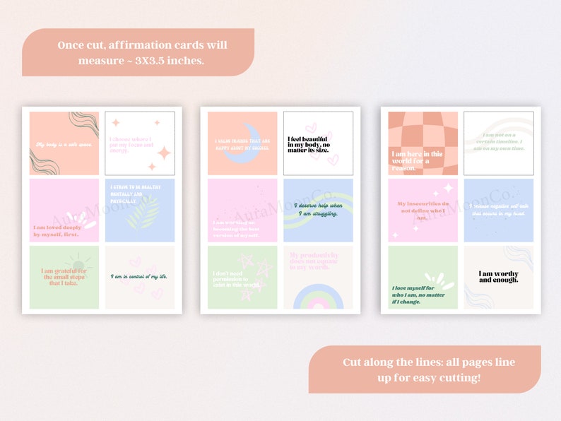 50 Printable Affirmation Cards | Digital Affirmation Cards | Positive ...