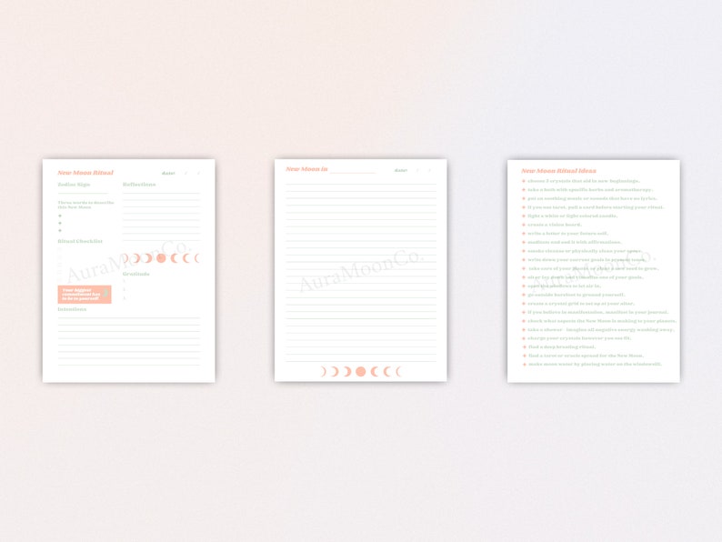 Printable New Moon Ritual Planner | New Moon Ritual Kit | New Moon ...