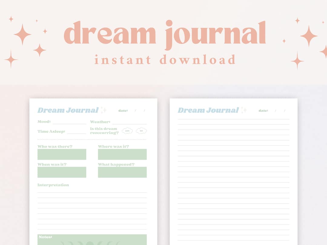 Printable Dream Journal | Dream Journal Digital | Dream Journal ...