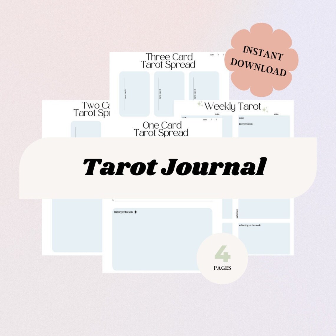 Printable Tarot Journal Downloadable Tarot Log Tarot for | Etsy