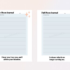 Printable New & Full Moon Ritual Bundle | Digital Moon Journal | Moon ...