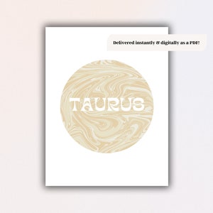 Printable Taurus Wall Art | Printable Taurus Poster | Taurus Zodiac ...