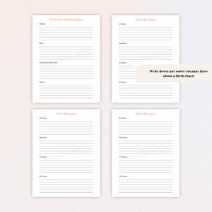 Printable Blank Birth Chart Template W/ Reflection Pages | Astrology ...