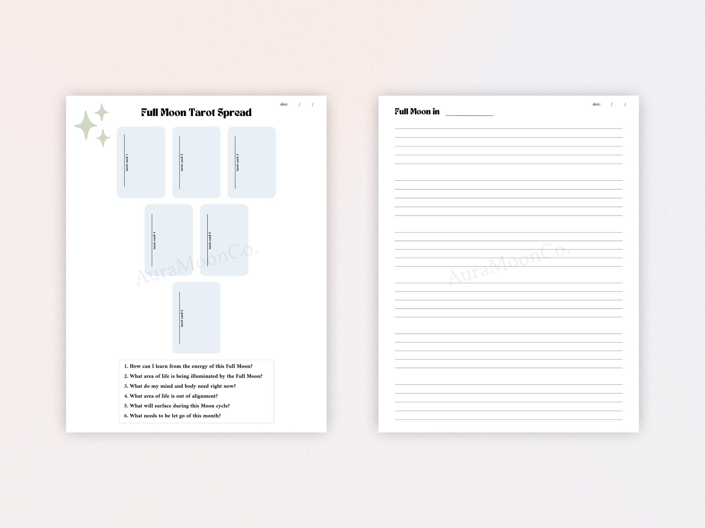 Printable New & Full Moon Ritual Bundle | Digital Moon Journal | Moon ...