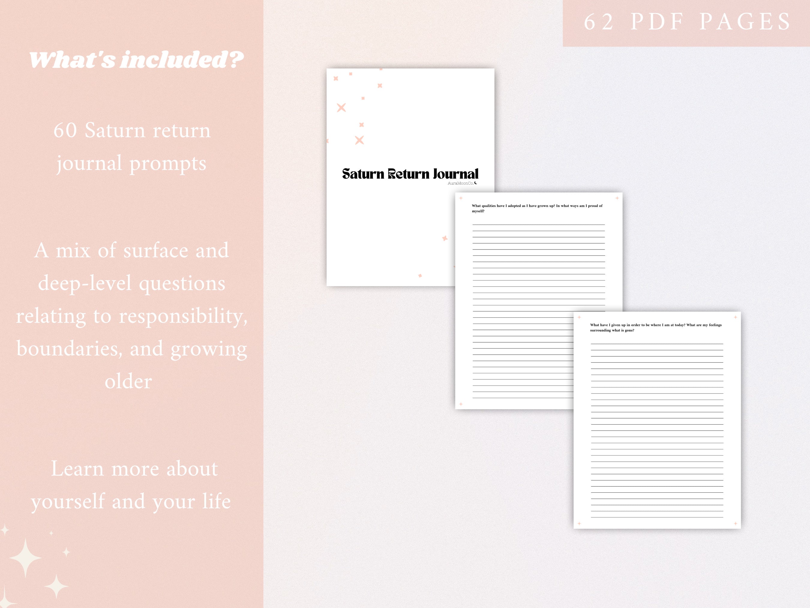 Printable Saturn Return Journal | Astrology Journal Digital | Saturn ...