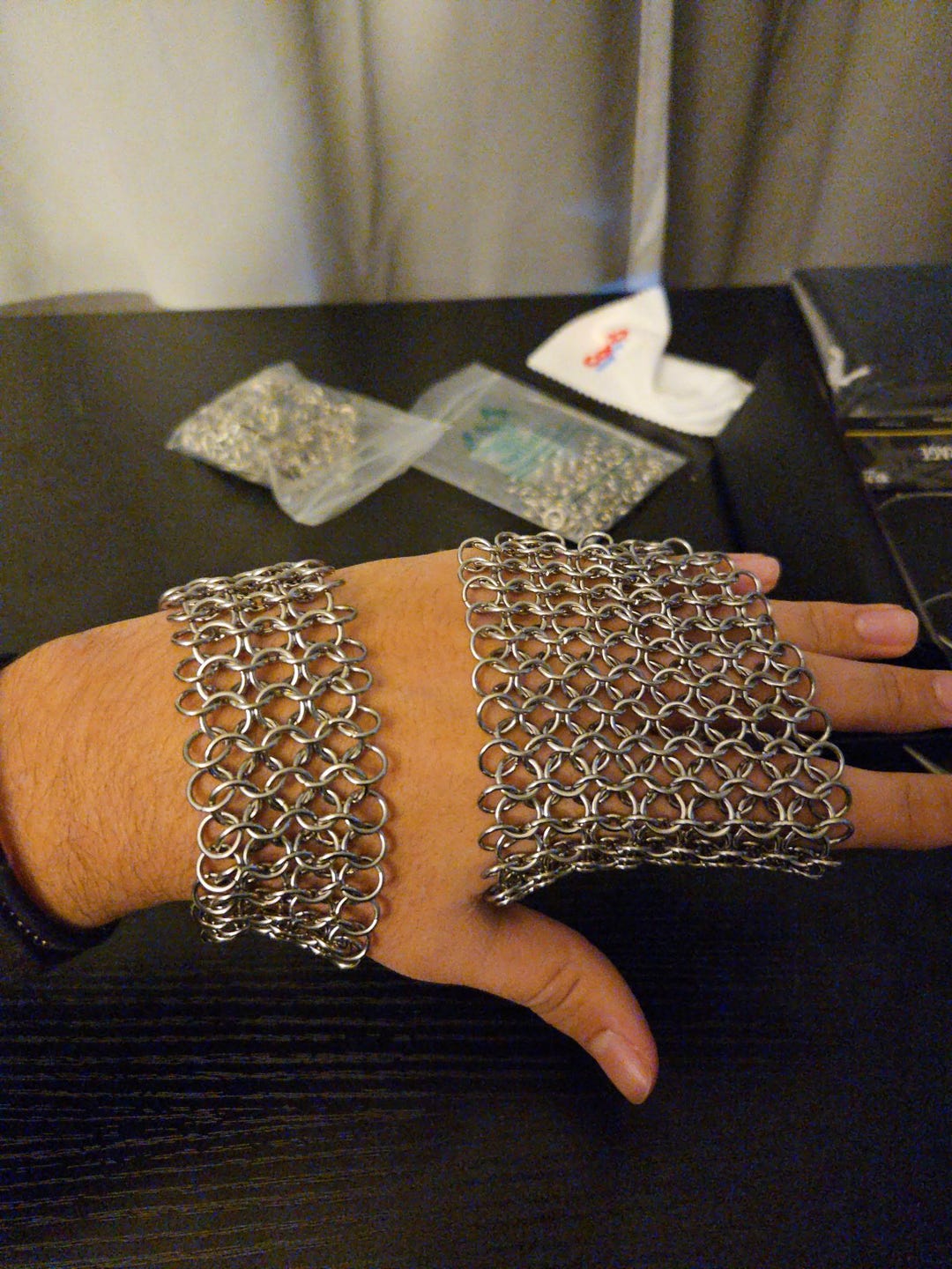 His and Her Chain Maille Cuffs - Etsy