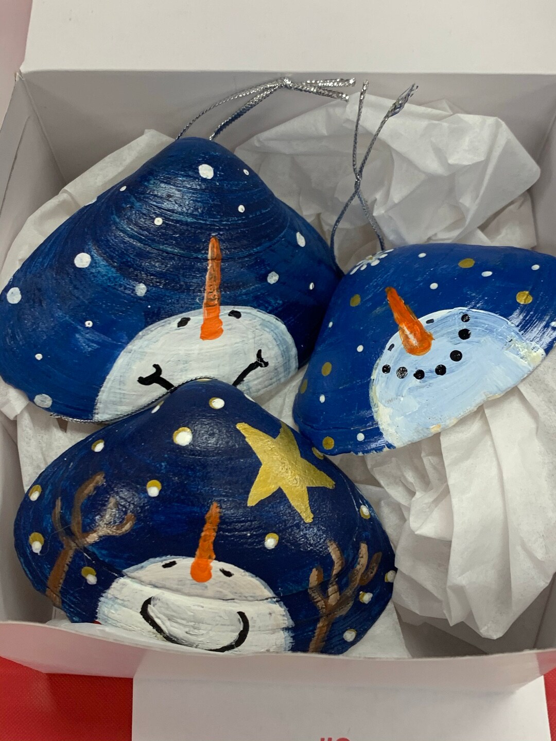 Shell Snowmen Ornaments - Etsy